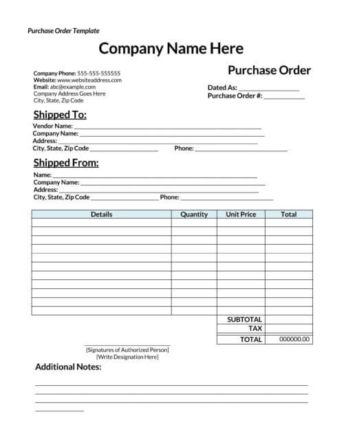 60 Free Purchase Order (PO) Templates (Word | Excel)