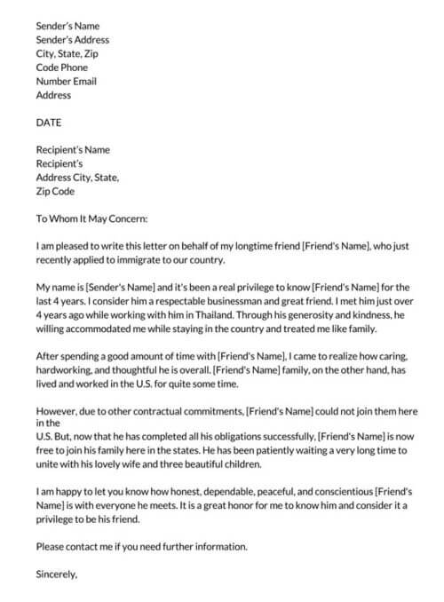 Good Moral Character Letter for Immigration (30 Best Samples)