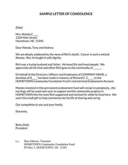 40 Condolence & Sympathy Letter Samples