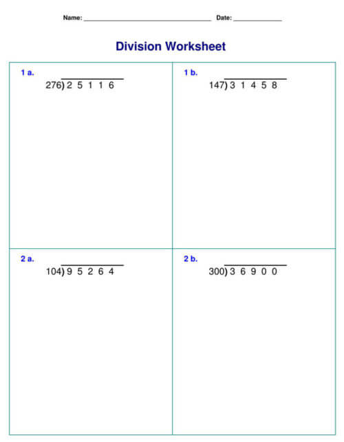 43 Printable Division Worksheets (for Grade 4-6) | Word, PDF