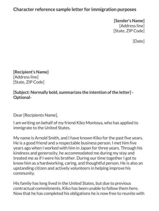 Good Moral Character Letter for Immigration (30 Best Samples)