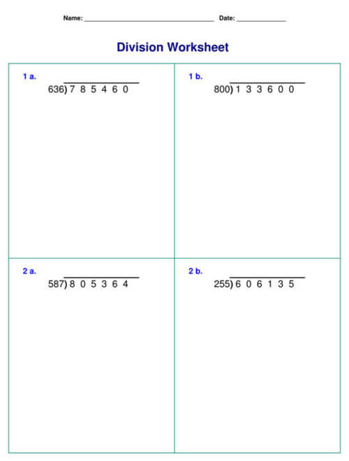 43 Printable Division Worksheets (for Grade 4-6) | Word, PDF
