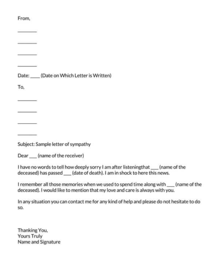 40 Condolence & Sympathy Letter Samples
