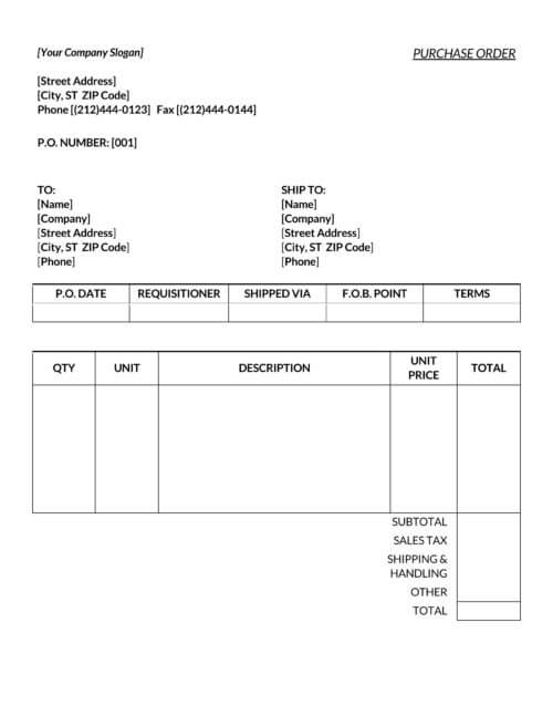 60 Free Purchase Order (PO) Templates (Word | Excel)
