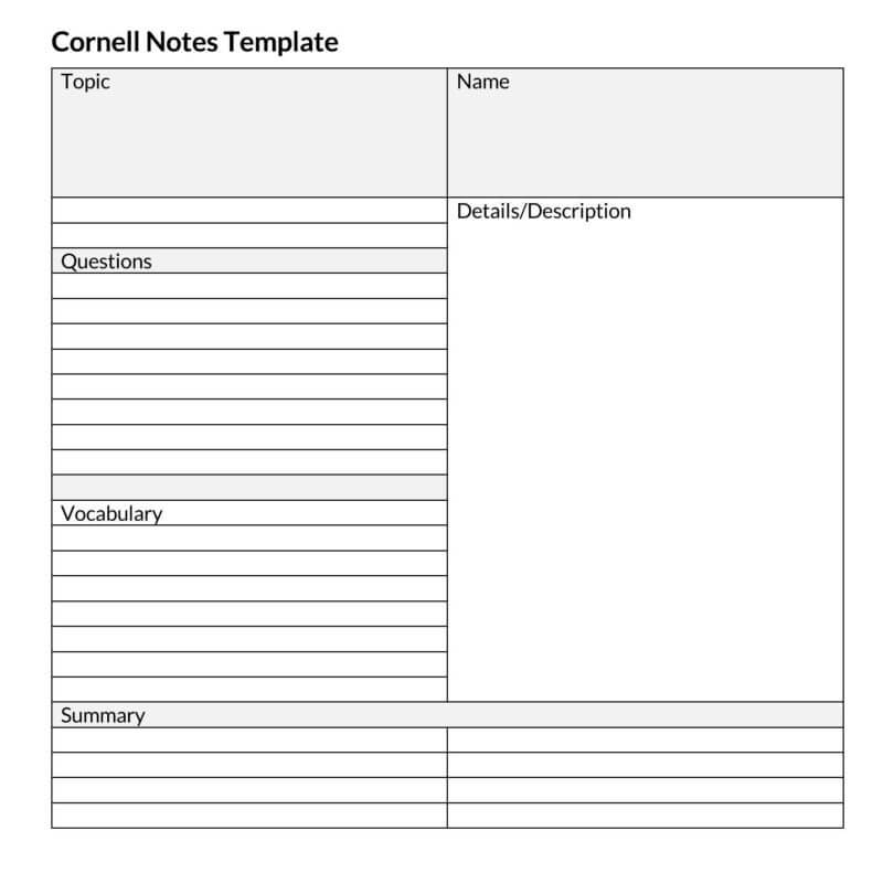 64 Free Cornell Note Templates (Note Taking Explained)