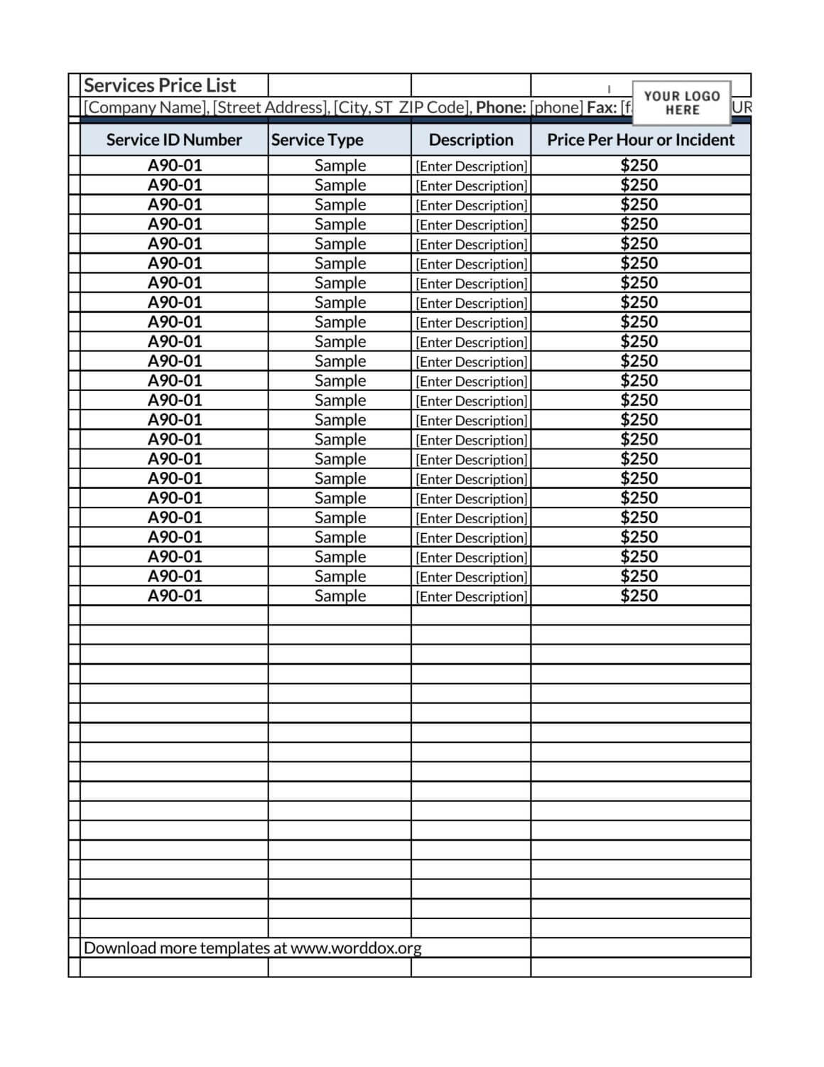 45 Free Printable Price List Templates (Word, Excel, PDF)