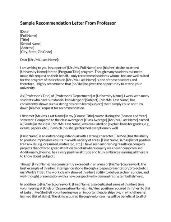 50 Free Letter of Recommendation Templates (Word | PDF)