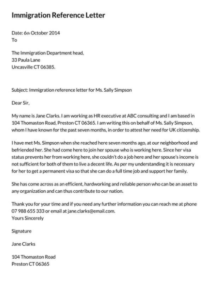 Good Moral Character Reference Letters for Immigration - Samples