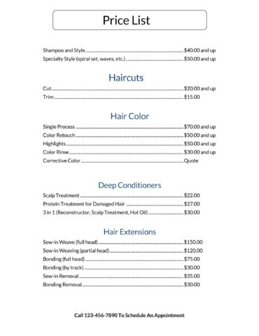 45 Free Printable Price List Templates (Word, Excel, PDF)