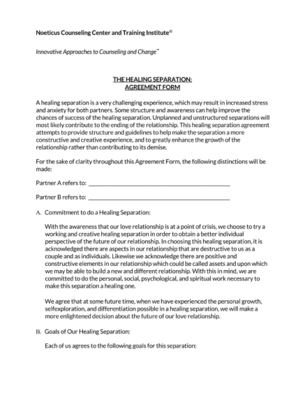 38+ Free Separation Agreement Templates (Word - PDF)