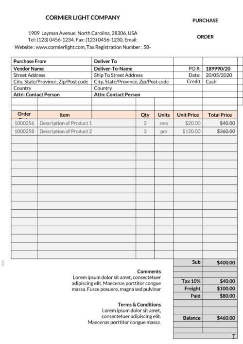60 Free Purchase Order (PO) Templates (Word | Excel)