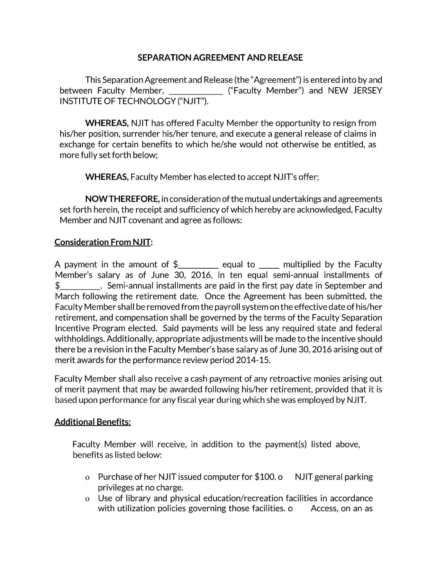 38+ Free Separation Agreement Templates (Word - PDF)