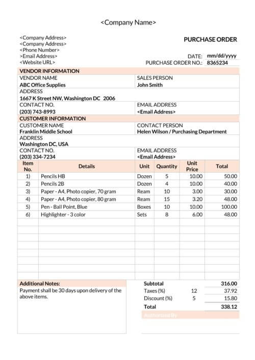 60 Free Purchase Order (PO) Templates (Word | Excel)