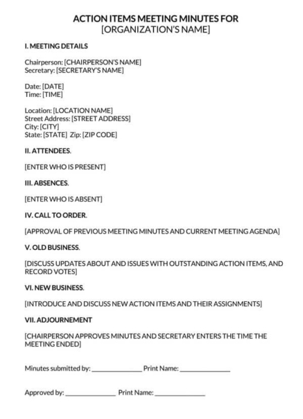 46 Free Meeting Minutes Templates (Word | PDF)