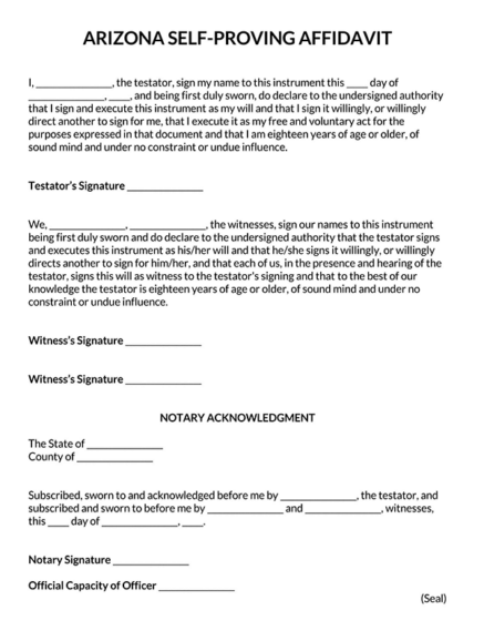 Free Self-Proving Affidavit Forms (Attach to Will or Codicil)