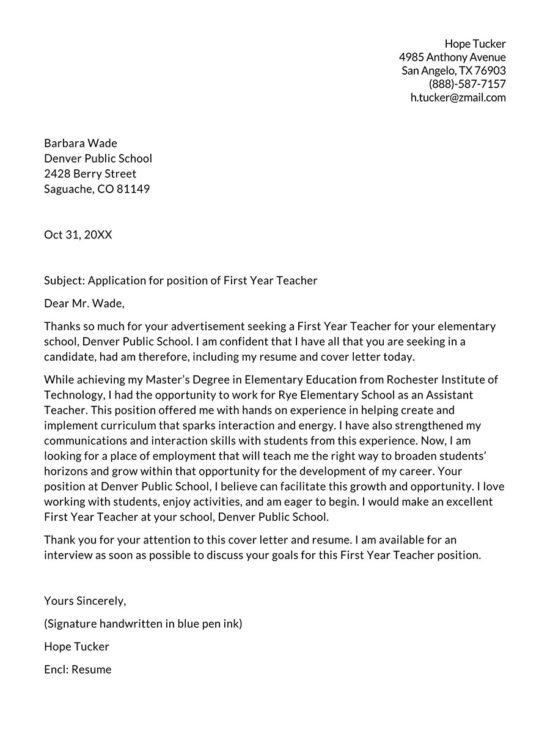 18 Best Teaching Cover Letter Examples (Guide & Samples)