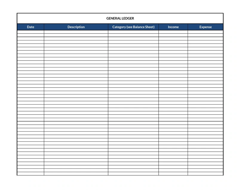 Ledger Excel Template
