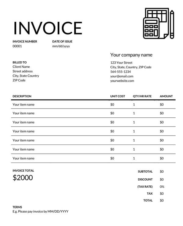 25 Freelance Invoice Templates (Word | Excel) - Free Download