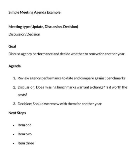 32 Free Meeting Agenda Templates [Word] - Staff, Team, Board