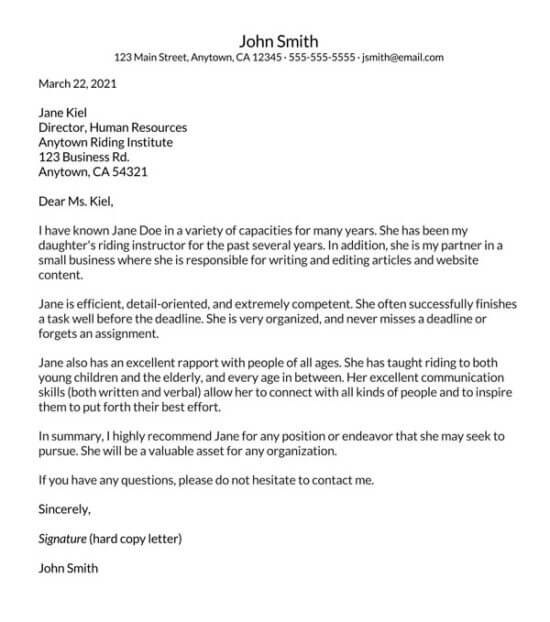 Reference Letters (25+ Sample Letters and Templates)