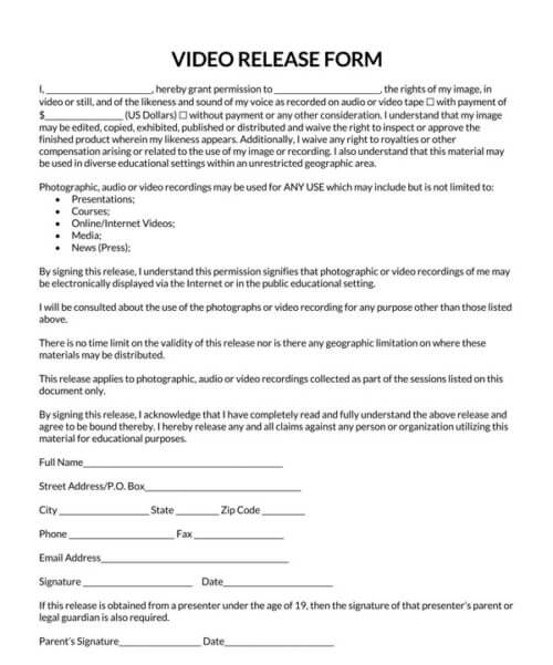 34 Free Photo Release Forms (Adults & Minors) - Word | PDF