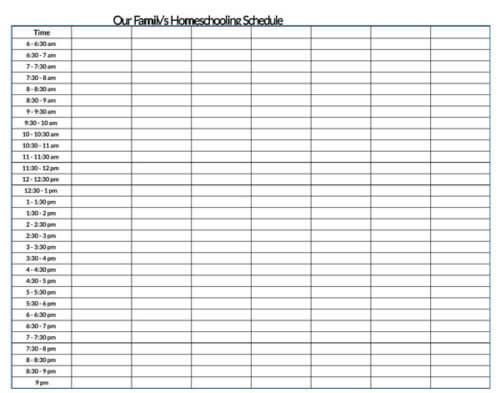 35 Printable Homeschool Schedule Templates [Free]