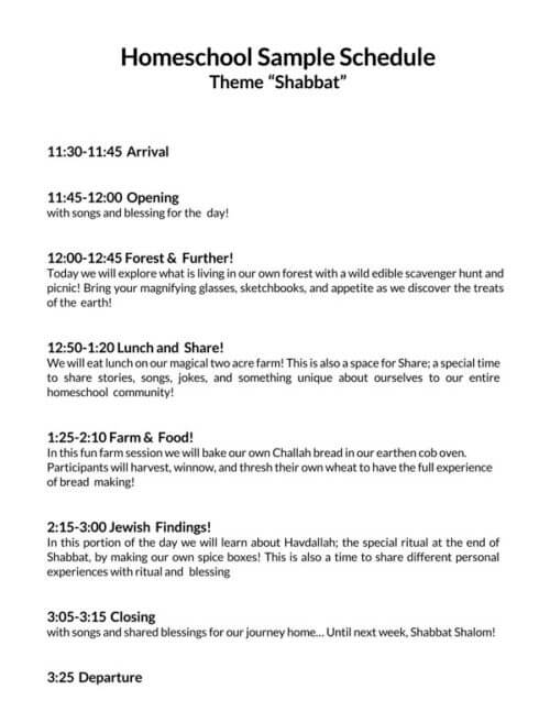 35 Printable Homeschool Schedule Templates [Free]