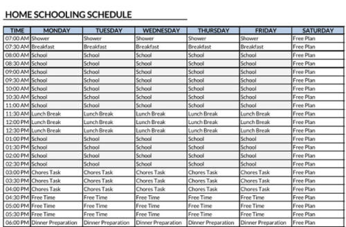 35 Printable Homeschool Schedule Templates [Free]