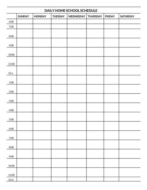 35 Printable Homeschool Schedule Templates [Free]