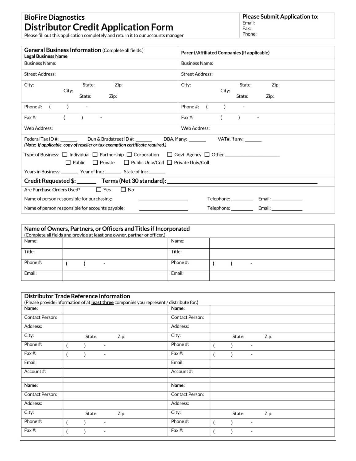 40 Free Credit Application Forms and Samples
