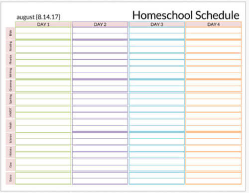 35 Printable Homeschool Schedule Templates [Free]