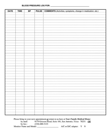 42 Free Blood Pressure Charts and Log Sheets (PDF | Excel)