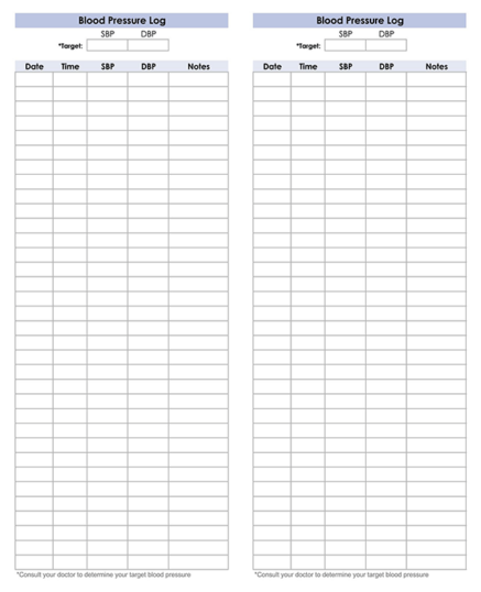 42 Free Blood Pressure Charts and Log Sheets (PDF | Excel)