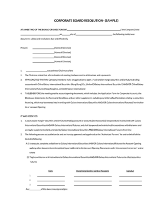 50 Free Board Resolution Templates - Format, Samples