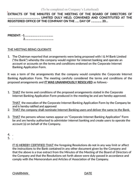 50 Free Board Resolution Templates - Format, Samples