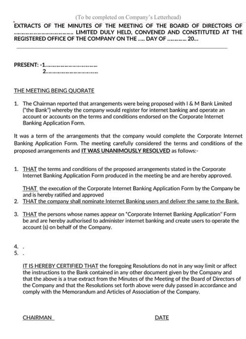 50 Free Board Resolution Templates - Format, Guide, Samples