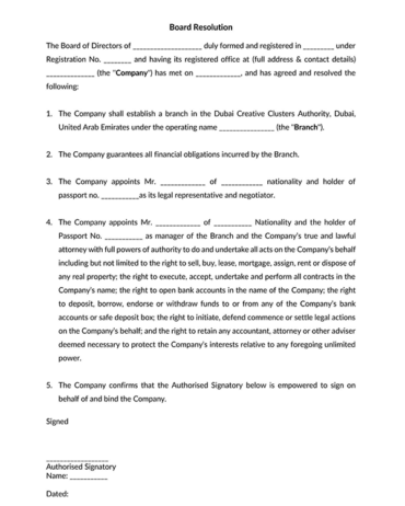 50 Free Board Resolution Templates - Format, Samples