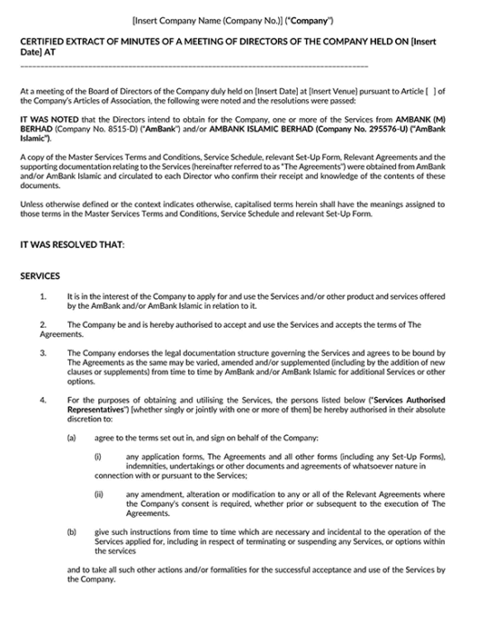 50 Free Board Resolution Templates - Format, Guide, Samples