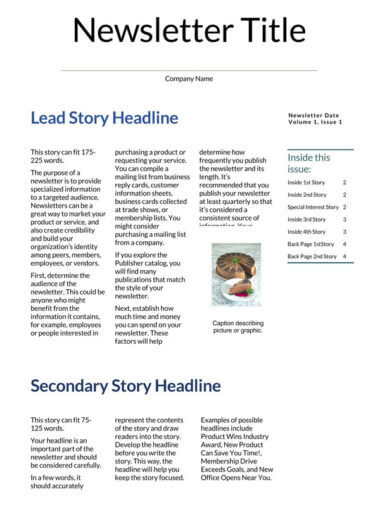 46 FREE Printable Newsletter Templates (for Word, PDF)