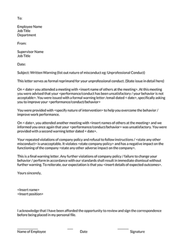 48 Professional Warning Letters to Employee (8 Steps Guide)
