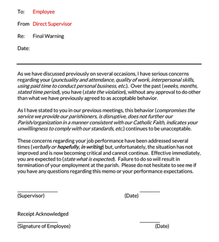 48 Professional Warning Letters to Employee (8 Steps Guide)