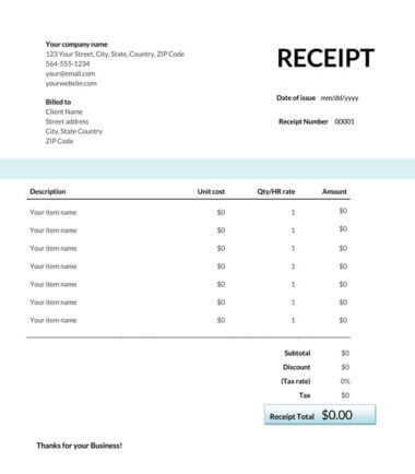 54 Free Receipt Templates - Download, Edit, Print