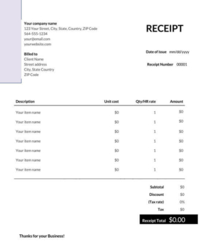 54 Free Receipt Templates - Download, Edit, Print