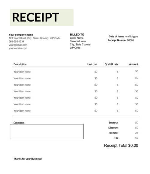 54 Free Receipt Templates - Download, Edit, Print
