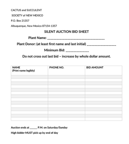 40 Free Silent Auction Bid Sheet Templates [Word - Excel]