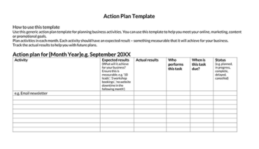 Free Action Plan Templates - Examples - Word, PDF