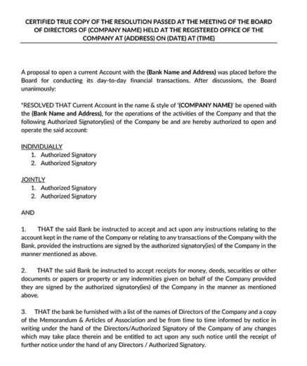 50 Free Board Resolution Templates - Format, Samples