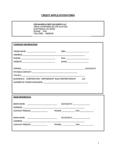 40 Free Credit Application Forms and Samples