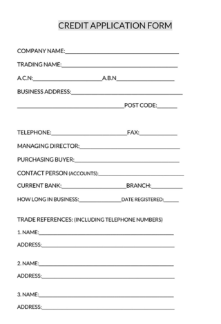 40 Free Credit Application Forms and Samples