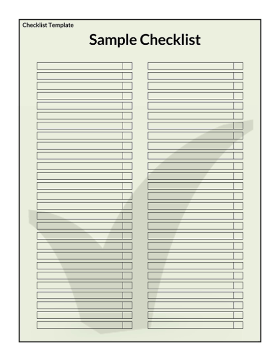 36 Free Checklist Templates - Printable - (Excel - Word)